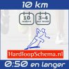 Trainingsschema 10 km hardlopen - uitlopen - 50 min - Hardloopschema.nl