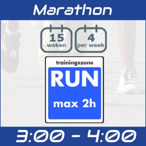 Trainingsschema Marathon hardlopen met 2 uur trainen - Hardloopschema.nl